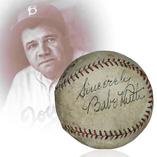 Rare Babe Ruth Inscribed And Signed Baseball