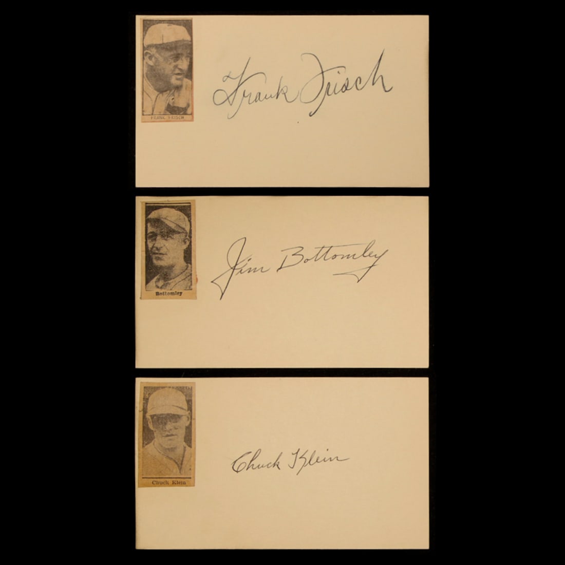 Frank Frisch, Jim Bottomley, And Chuck Klein Autographed Vintage Penny ...