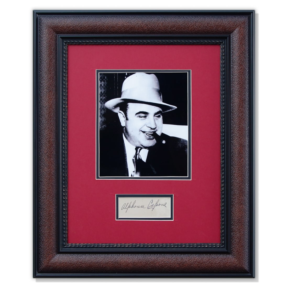 Framed Al Capone Signed Cut Auction