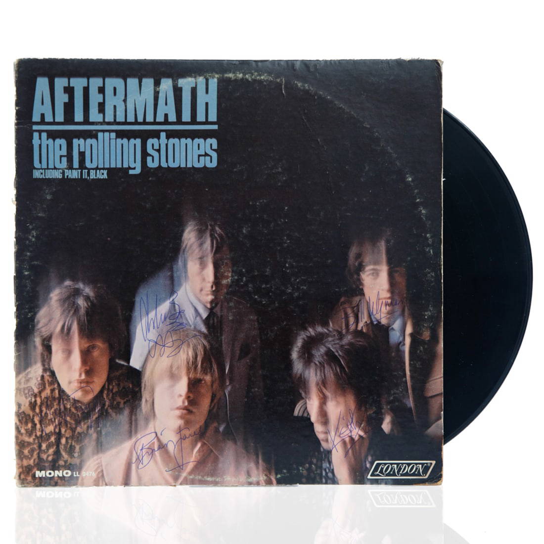 Rolling Stones Band Signed "aftermath" Lp Record Album Featuring Brian ...