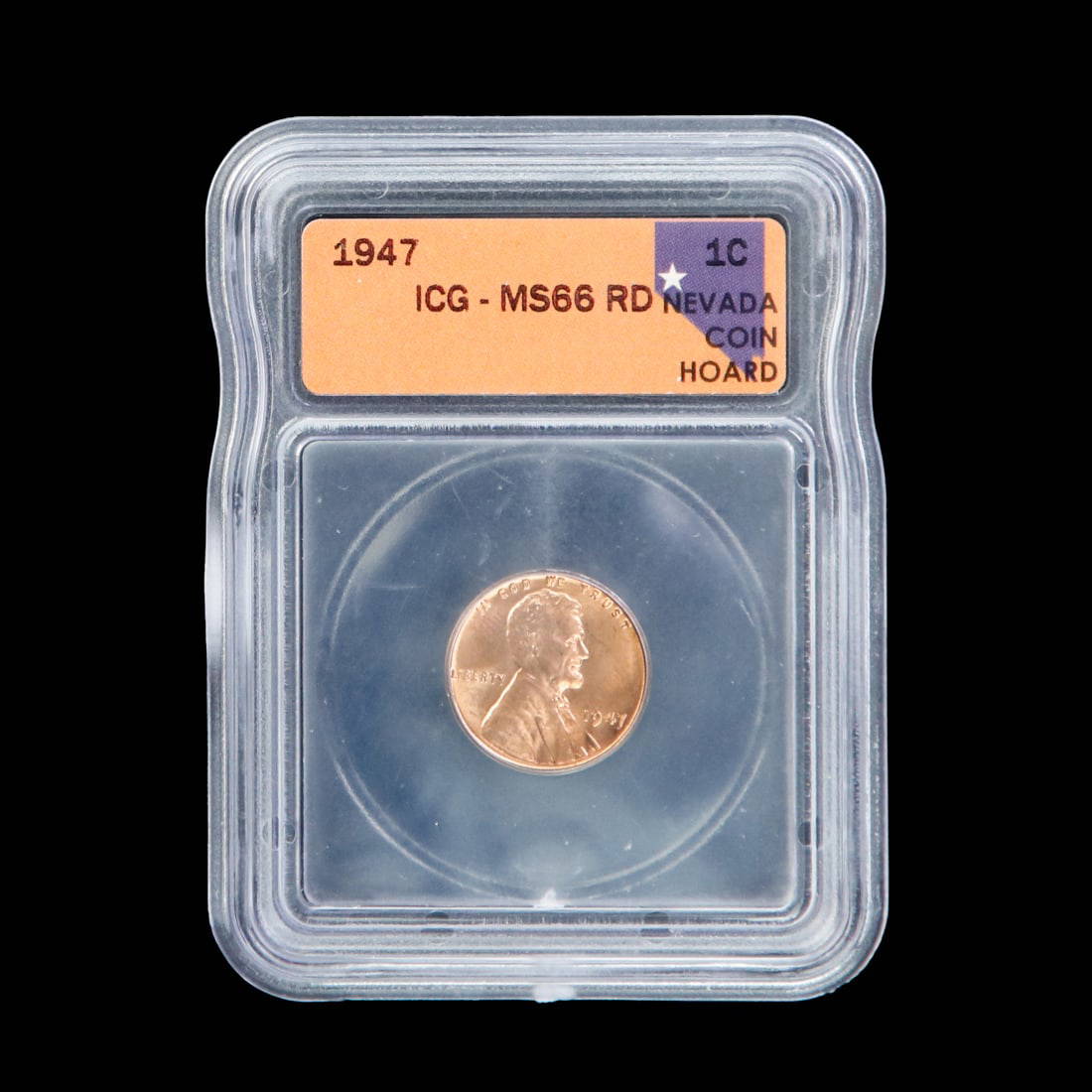 1947 Icg Lincoln Penny Ms66 Red - Nevada Coin Hoard Auction