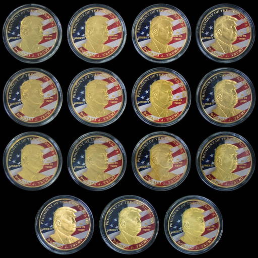 Set Of 15 Colorized Donald Trump Coins