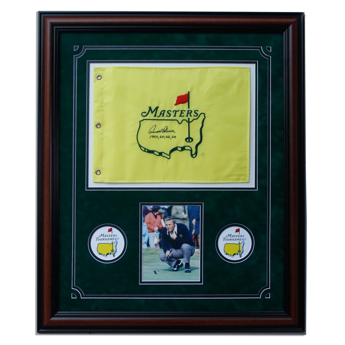 Arnold Palmer Signed Master's Golf Flag Inscribed With The Years He Won ...