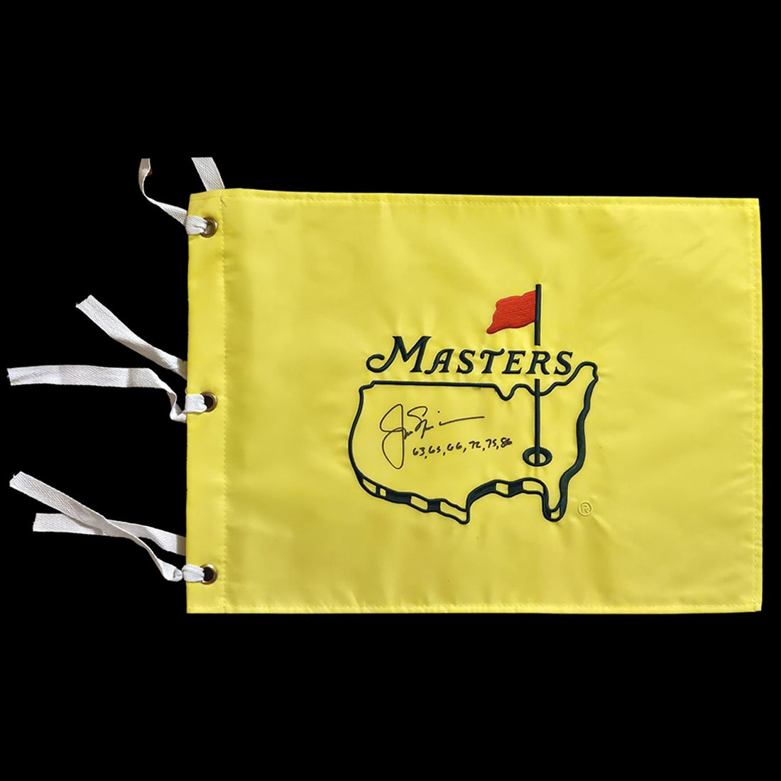 Jack Nicklaus Signed Master's Golf Flag Inscribed With The Years He Won ...