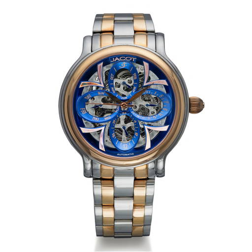 Rare & Unique Jacot Automatic Four Leaf Sub Dial Skeleton