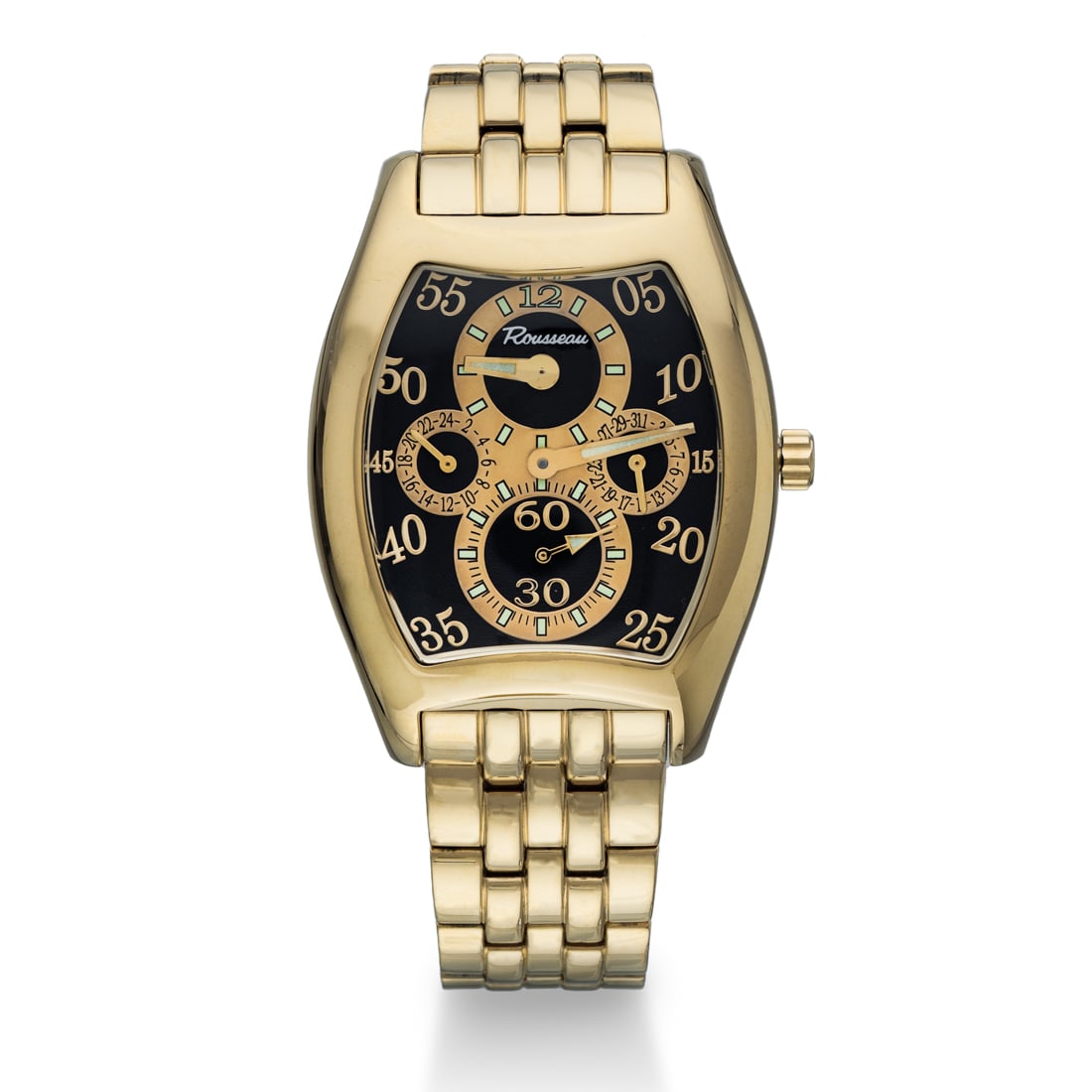 Rousseau Automatic Dual Time Calendar Luxury Watch Auction