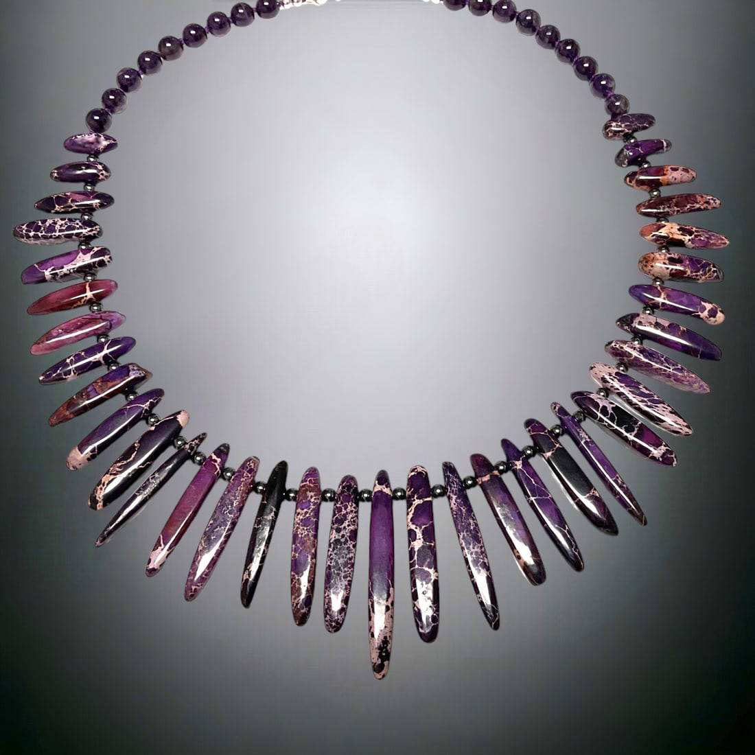 Splendid Purple Mohave Turquoise 22.5" Necklace Accented With Amethyst ...