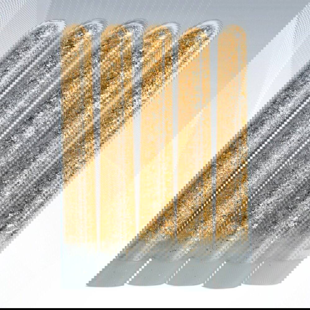 Set Of (5) Gold Flake Vials Auction