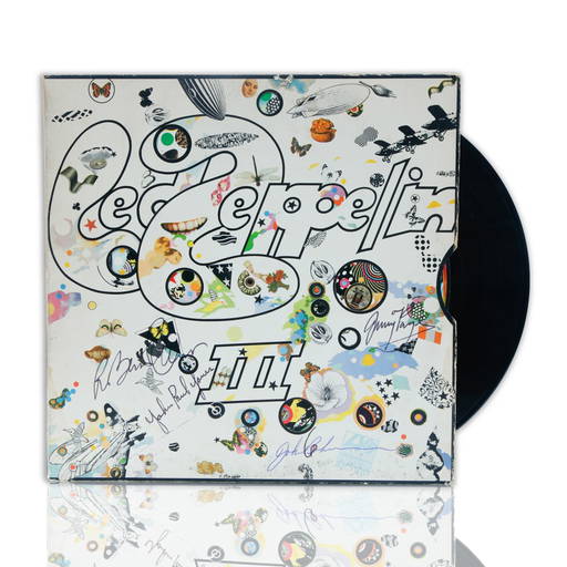 Led Zeppelin Iii Album With Signatures On The Cover Of 4 Band Members ...