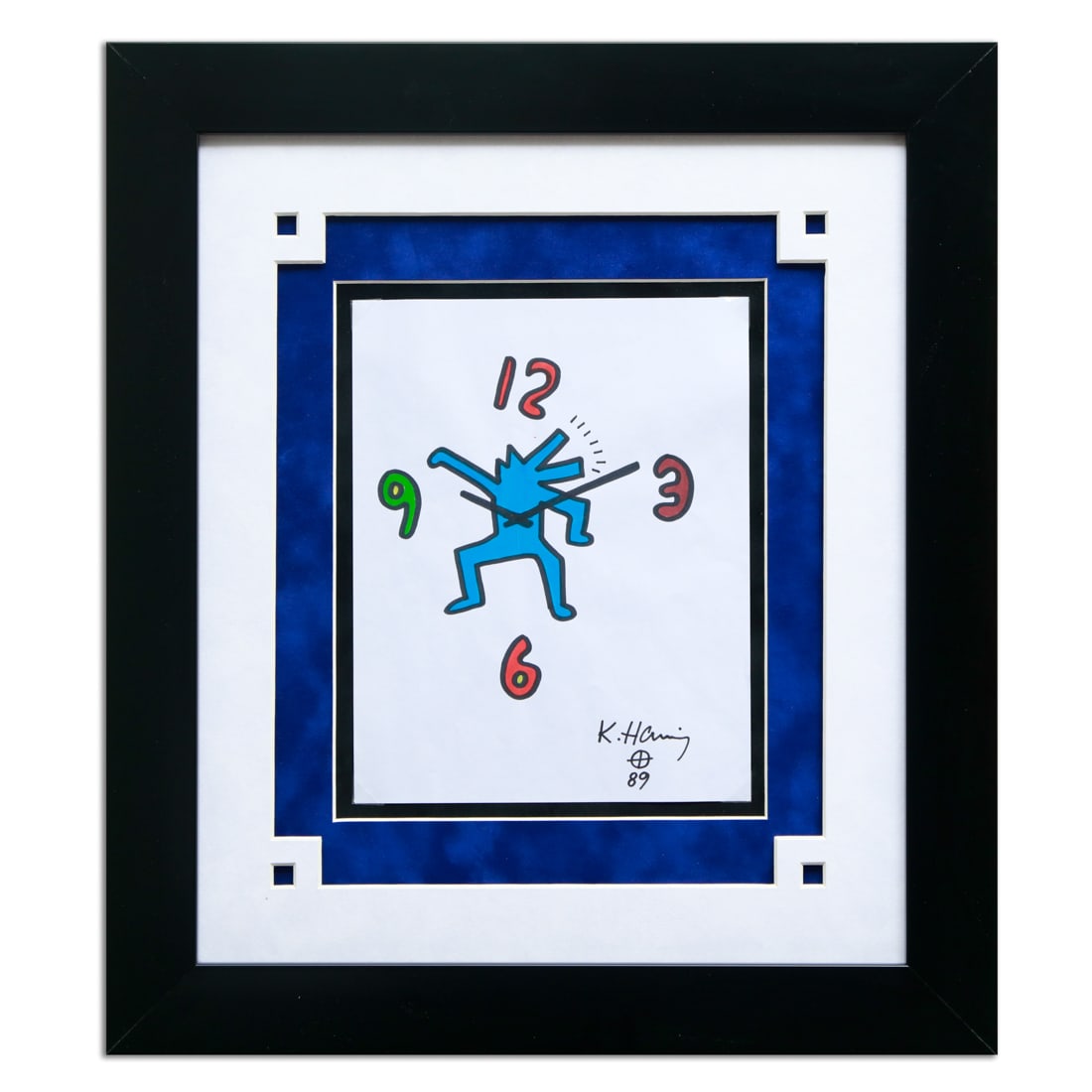 Keith Haring Marker Drawing (1989) - Howling Wolfman Clock Auction