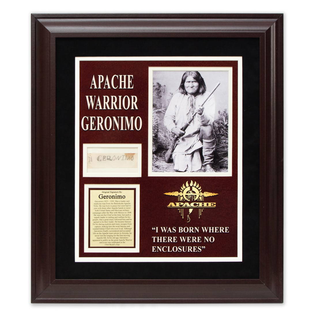 Geronimo Handwritten Signature Cut (1904) - May 21, 2025 | Dalshire ...