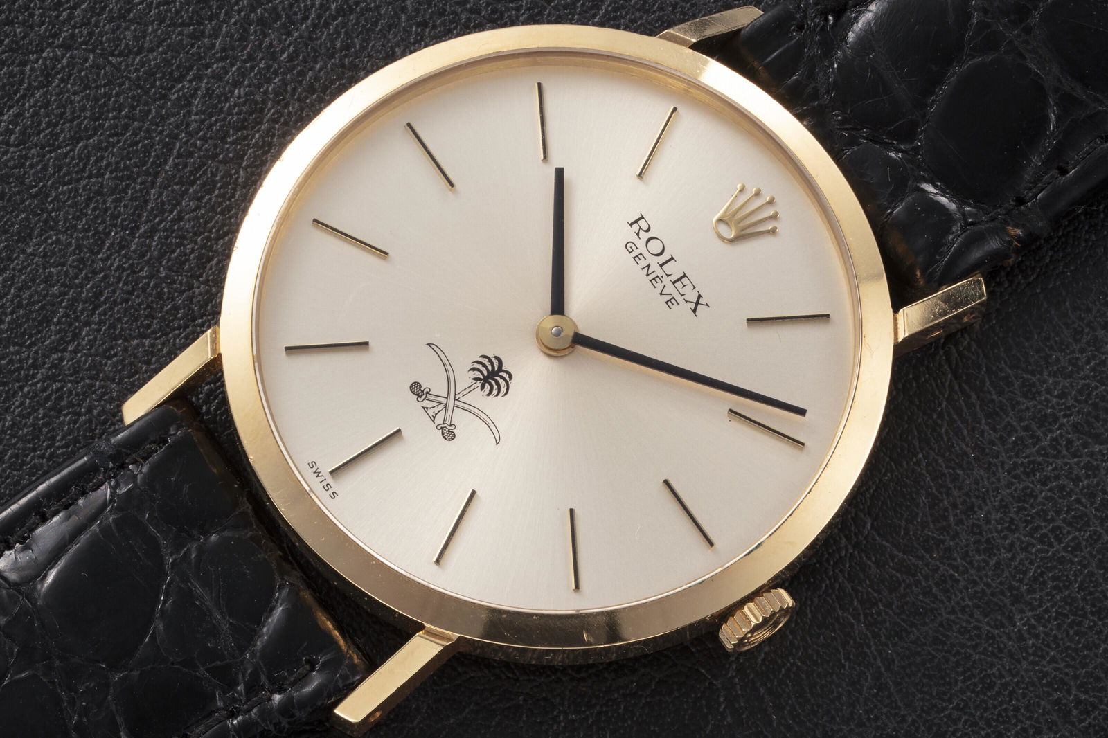 ROLEX, CELLINI REF. 4112, A GOLD WRISTWATCH WITH THE NATIONAL EMBLEM OF ...