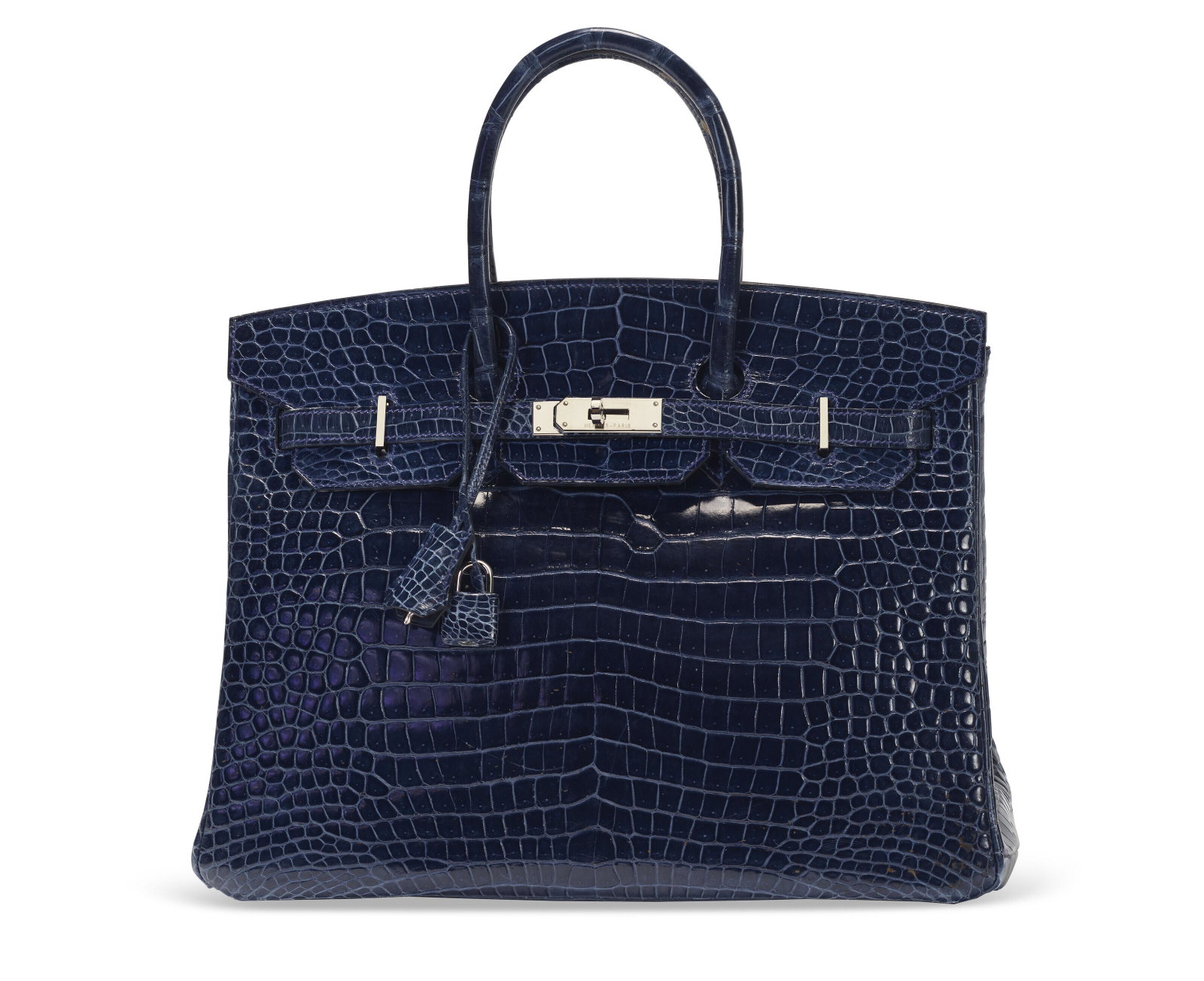 A Shiny Bleu Abysse Porosus Crocodile Birkin 35 With Palladium Hardware ...