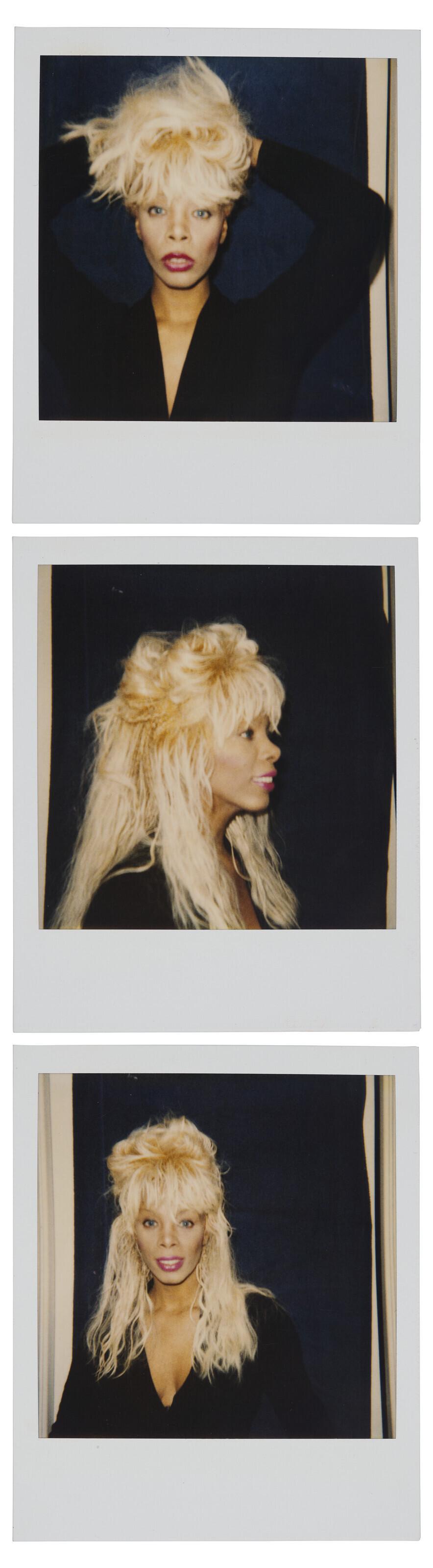 Three Candid Polaroid Phtoraphs Of Donna Summer Modeling Wig Used For ...