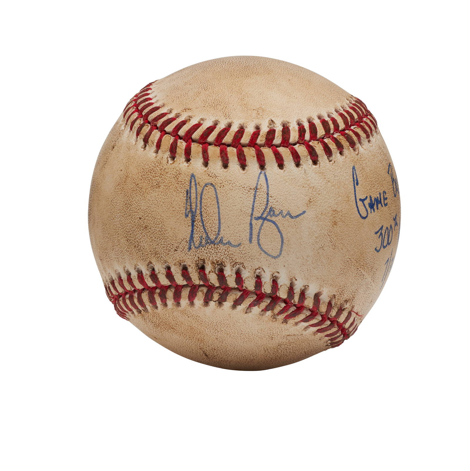 Nolan Ryan Autographed Baseball Attributed To 300th Career Victory (psa ...