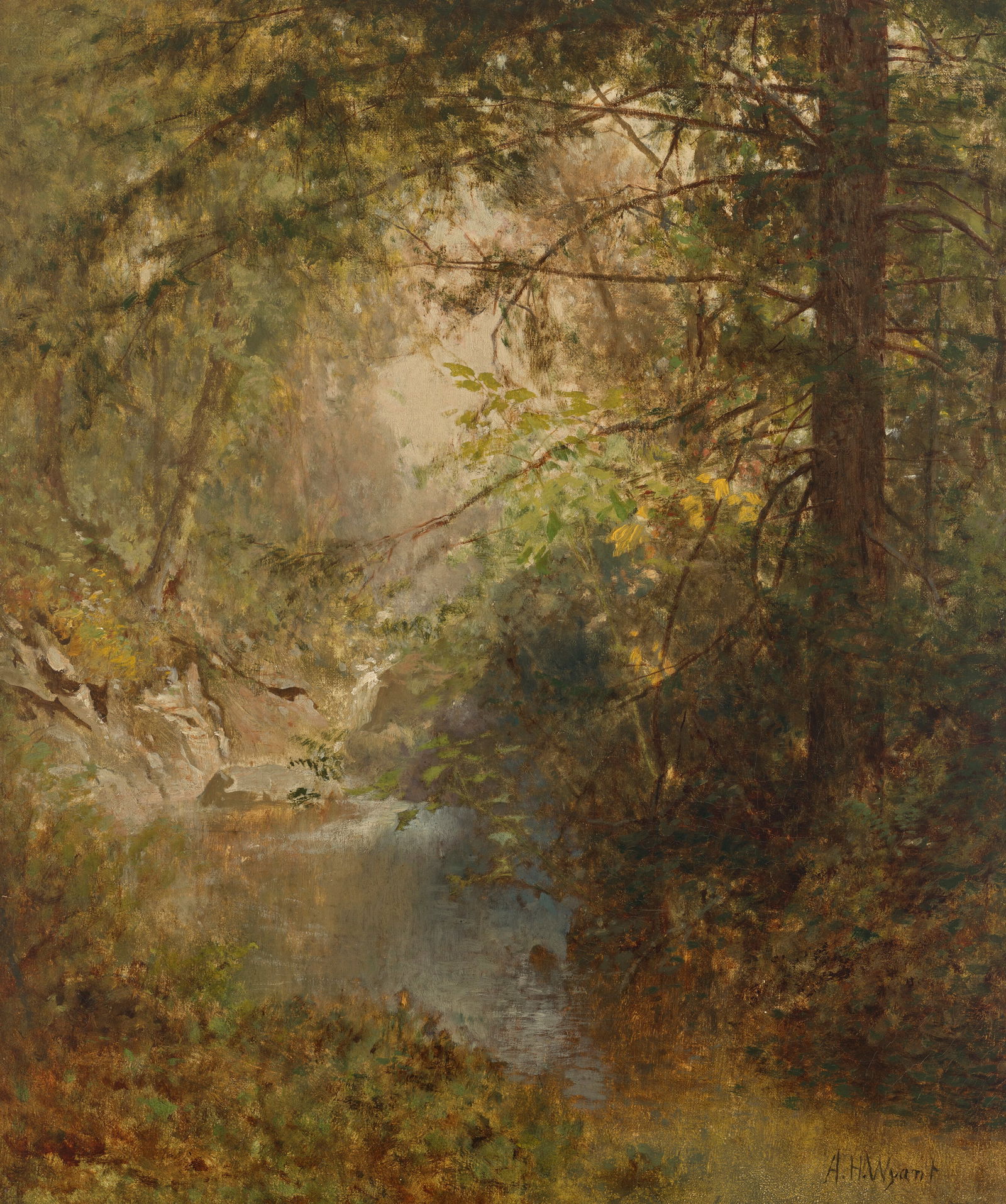 Alexander Helwig Wyant (1836-1892) The Pool Auction