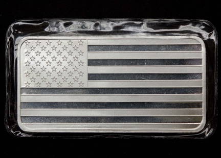 10 Oz Silver Bar American Flag