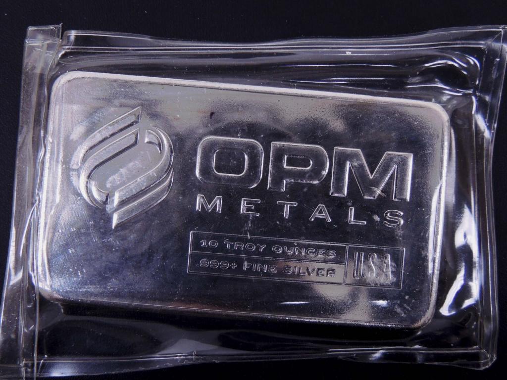 10 Ozt. Fine Silver Bar Opm Metals
