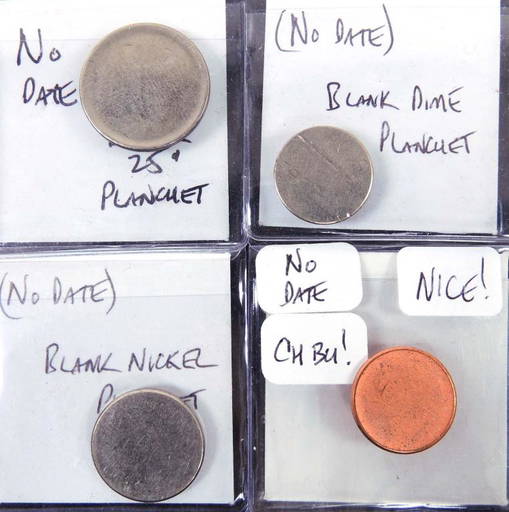 Complete 4 Coin Set Of Blank Planchets