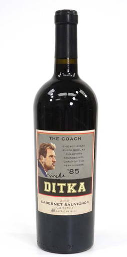 Bottle: Signed Mike Ditka 2010 Cabernet Sauvignon