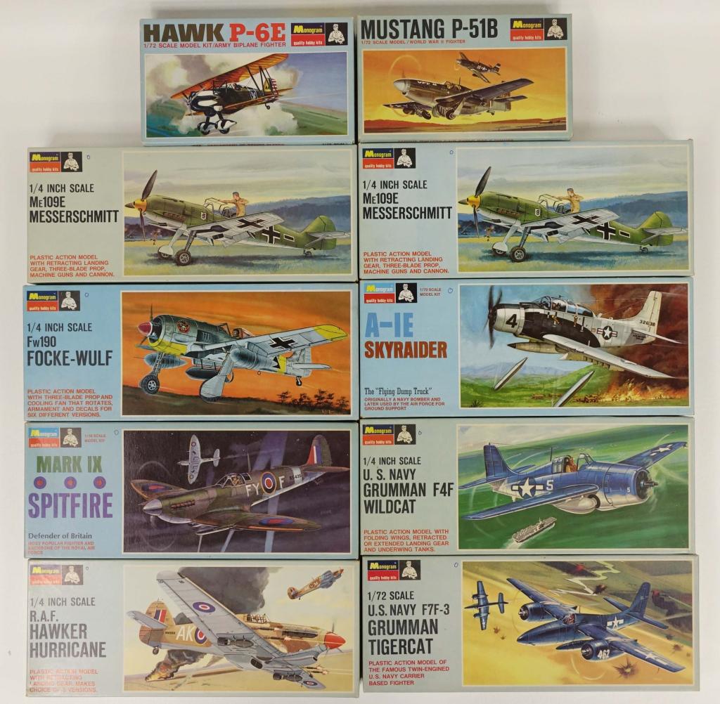 10 Vintage Monogram Model Plane Kits