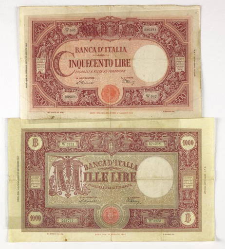 Italian Lire Notes Large