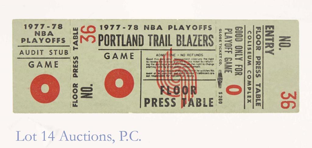1977 78 Nba Playoffs Floor Press Table Ticket