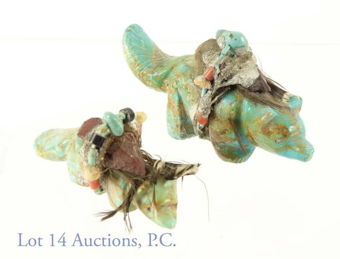 Zuni Fetish Animals with Arrowhead Offerings (2) (#0055) on Dec 29 ...