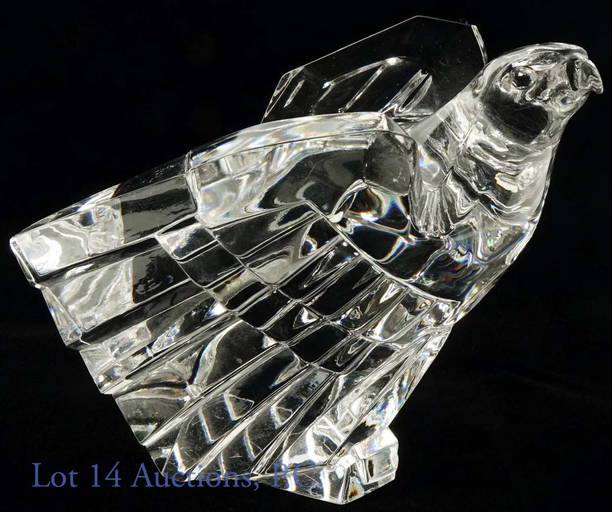 Steuben Signed Donald Pollard Cut Glass Eagle