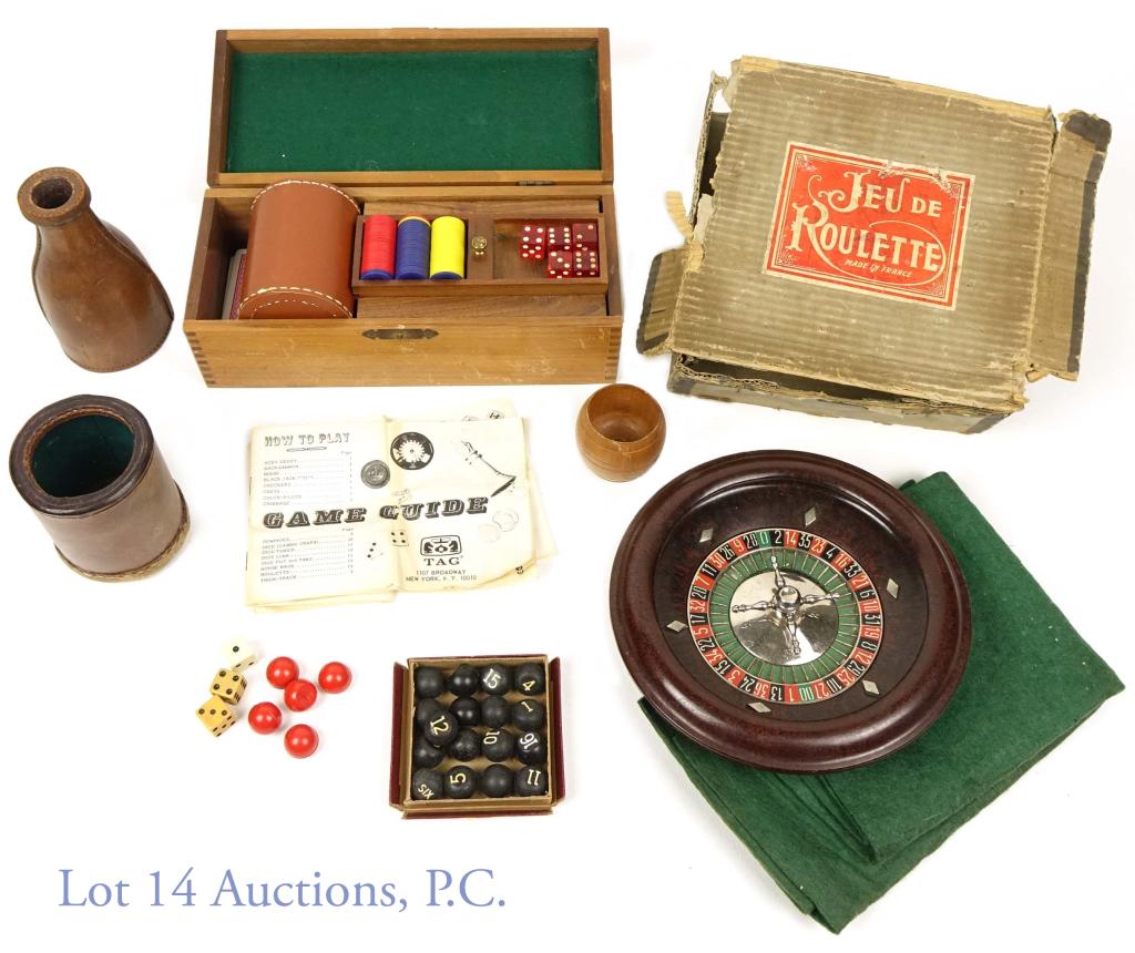 Jeu De Roulette Bakelite Wheel And Gambler Set