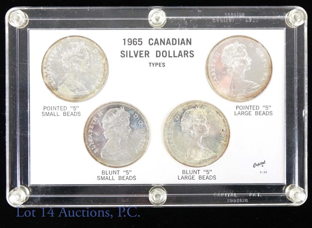 1965 Canada Silver Dollar Variation Set (4)