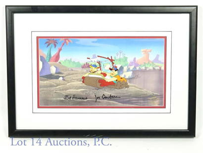 Hanna Barbera Signed The Flintstones Cel (coa)