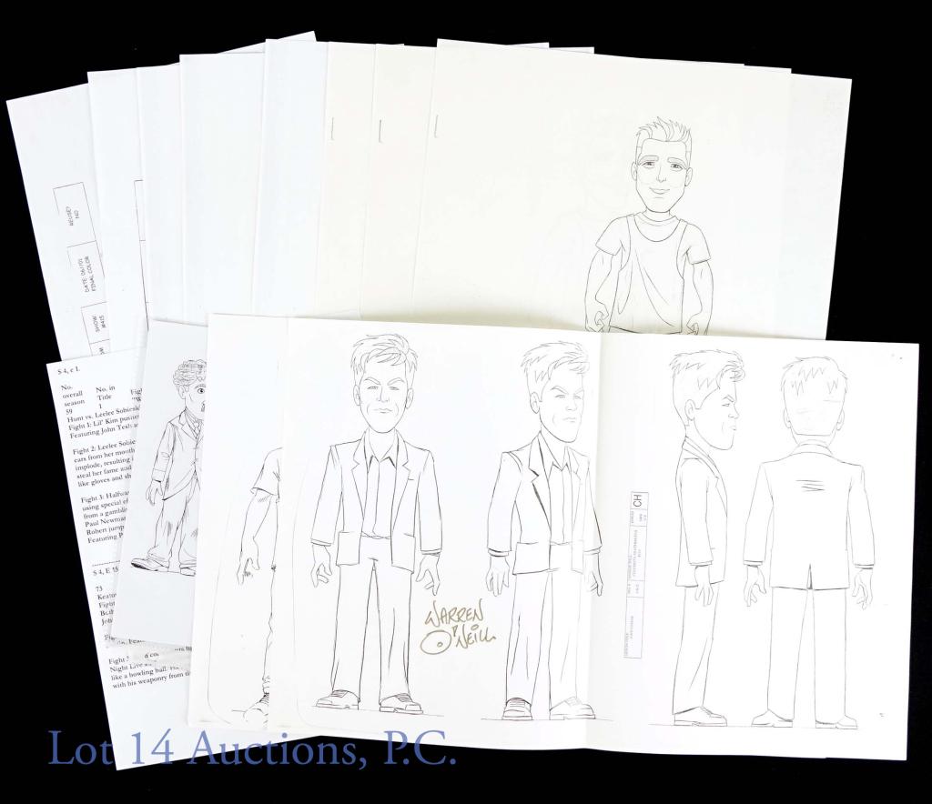 Warren O'neill Signed Celebrity Deathmatch Cartoon Auction
