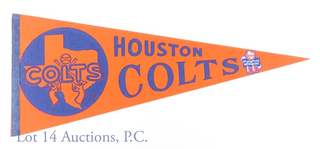 1962 Houston Colt 45s Pennant Flag (inaugural) Auction