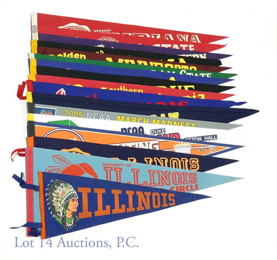 Vintage Ncaa College Pennant Flags