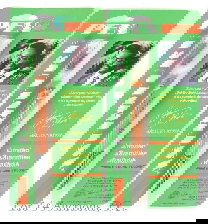 Walter Payton Soldier Field Astroturf Pens (2) Auction