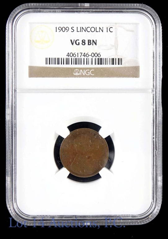 1909-s Lincoln Cent (ngc Vg 8 Bn) Auction