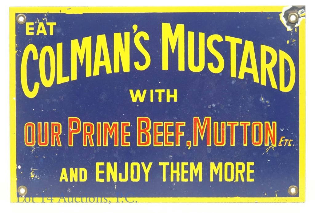 Colman's Mustard Enamel Sign Auction