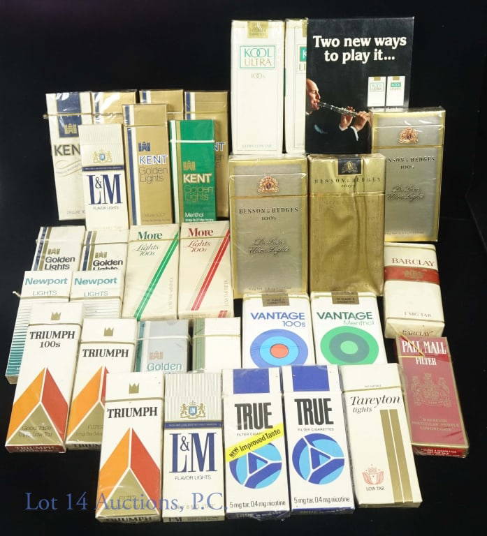 Packages (33) Unopened Vintage Cigarettes Auction