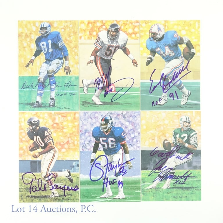 Signed Nfl Goal Line Art Cards (41 Hof Autos)