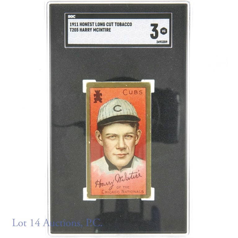 1911 T205 Honest Long Cut Harry Mcintire (sgc 3) Auction