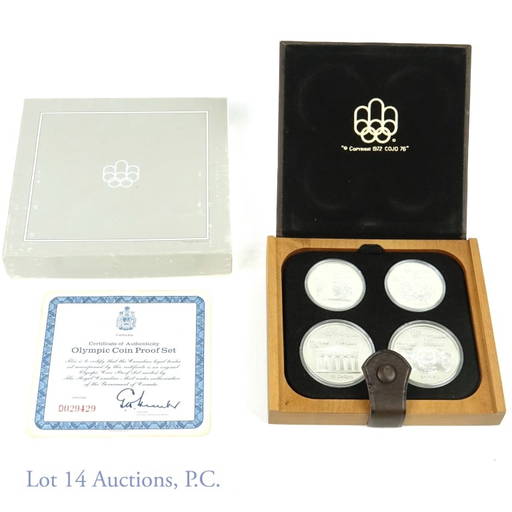 1976 Canada 4 Coin Proof Silver Olympic Coin Set