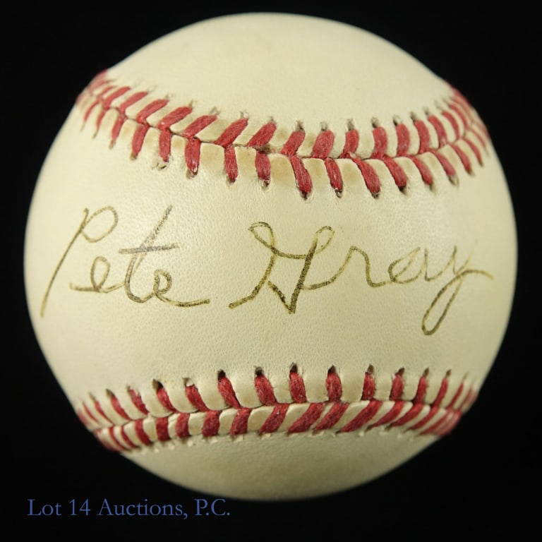 St. Louis Browns Pete Gray Signed Baseball Auction