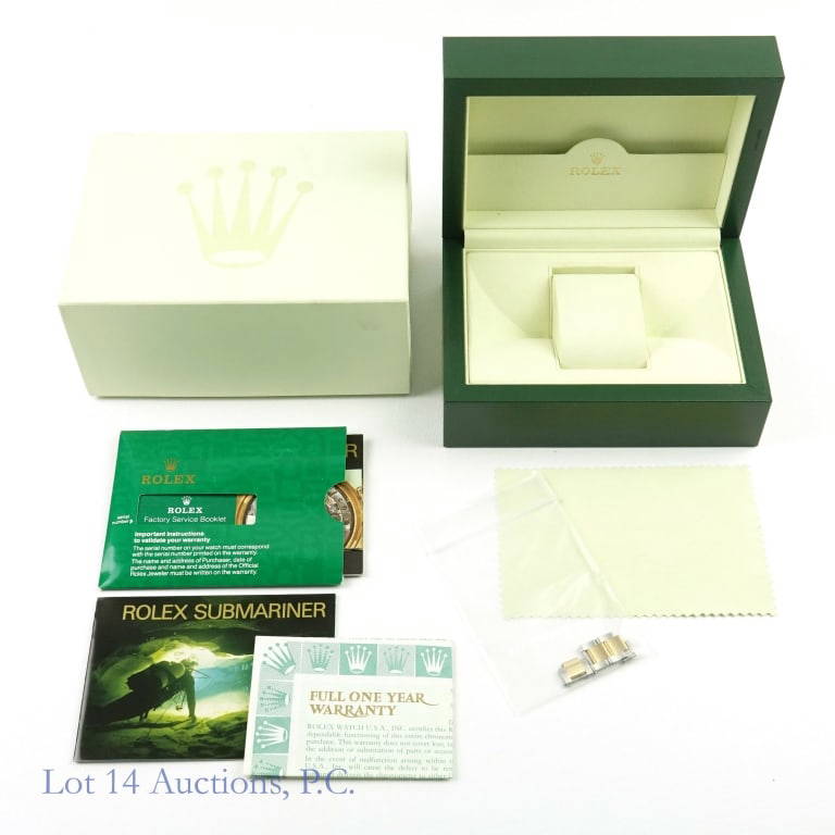 Rolex Submariner Box + 18k Gold Links (3) Auction