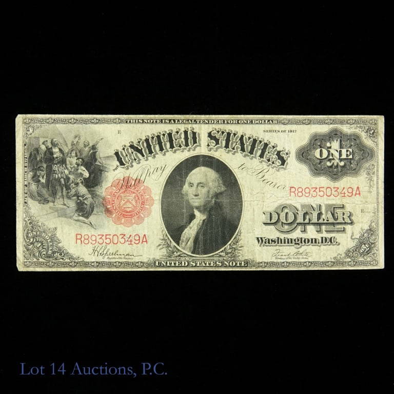1917 Large Size Legal Tender Note-red Seal Auction