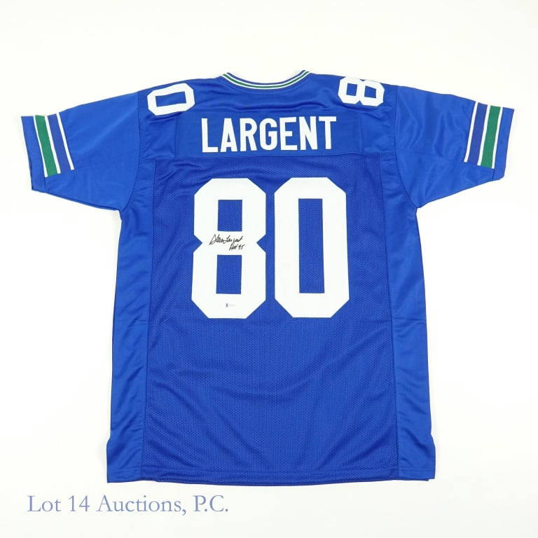 Steve Largent Signed Rep Seattle Seahawks Jersey Auction