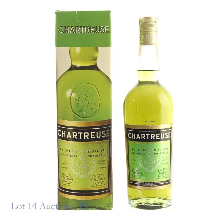 Chartreuse Voiron Green Label Liqueur (110 Pf) Auction