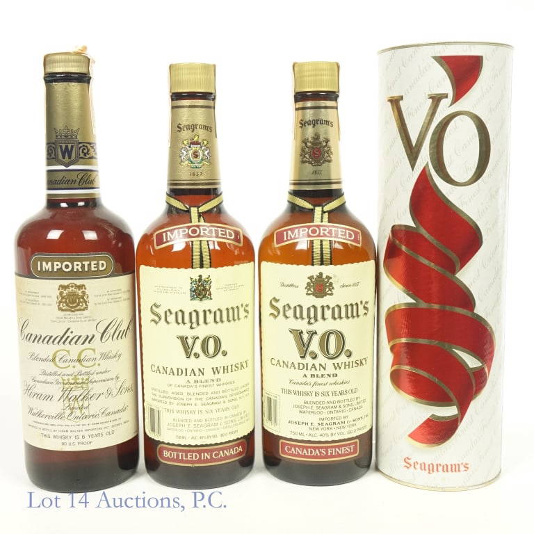 1980, 82, 86 Seagram's Vo & Canadian Club Whisky-3 Auction