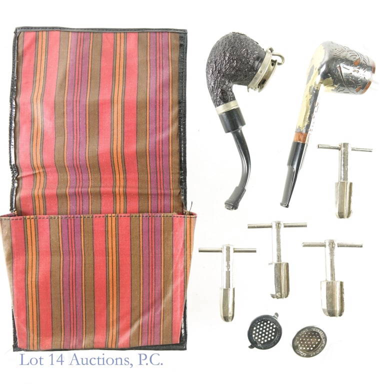 Rare Bbk Swiss-made & Sterling Tobacco Pipe (2) Auction