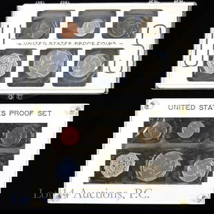 2 Us Silver Proof Sets And Coins: 1956 & 1960